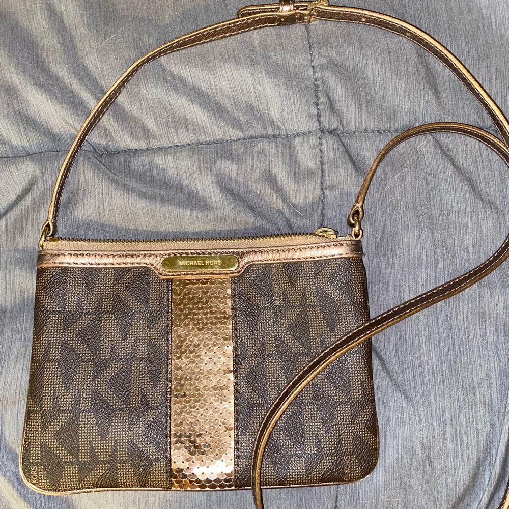 Michael Michael Kors Sequin Monogram Crossbody Bag Wi… - Gem
